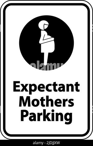Expectant Mother Parking Sign On White Background Stock Vector Image ...