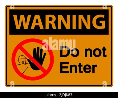 Warning Do Not Enter Symbol Sign Isolate On White Background,Vector ...