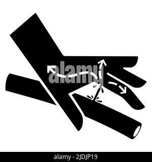 Caution Skin Puncture Hydraulic Line Symbol Sign On White Background ...