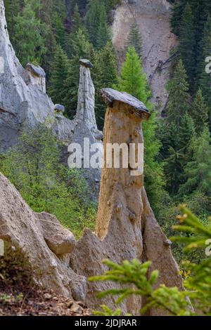 Earth pyramids of Platten (Erdpyramiden - Piramidi di Plata) near ...