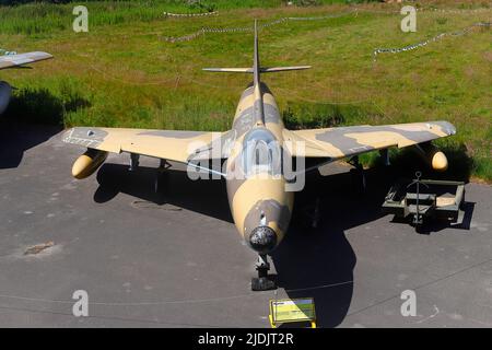 A Qatar Air Force Hawker Hunter QA10 exhibit at Yorkshire Air Museum in ...