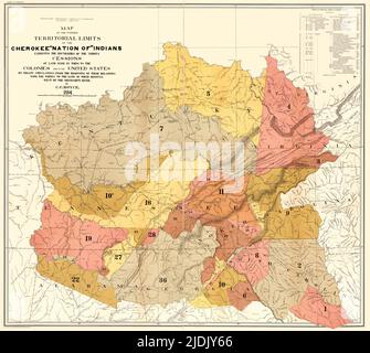 Map of the former territorial limits of the Cherokee "Nation of ...