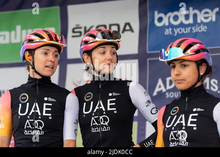 Sofia Bertizzolo, Laura Tomasi, Alessia Patuelli, riders of UAE team ...
