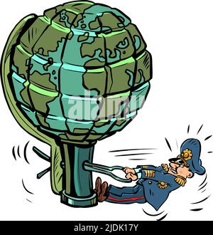 Planet earth grenade. Earth explosive. Vector illustration Stock Vector ...