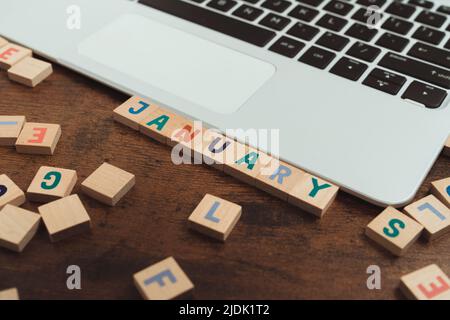 White tile alphabet letter with word annex on wood background Stock ...