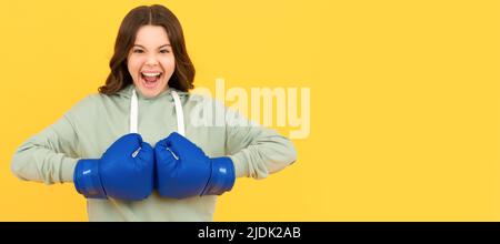 cheerful successful kid boxer. fight for success. confident child ready ...