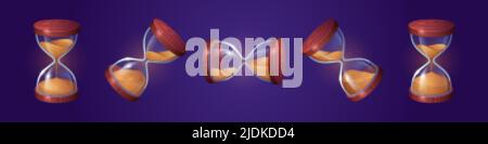 Hourglass animation sprite sheet. Glass clock with falling sand ...