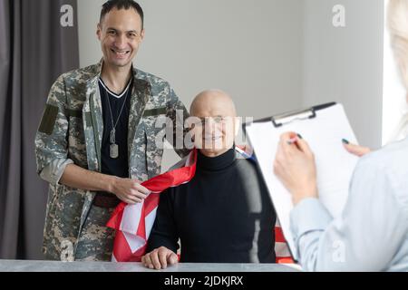 Close up of psychologist analyzing military patient behaviour Stock ...