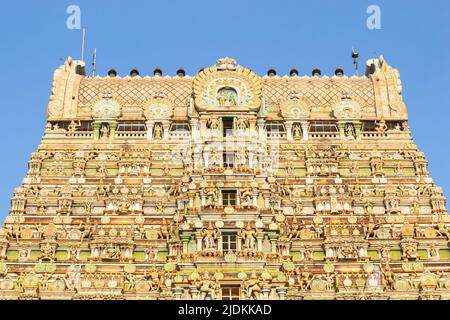 Main Gopuram of Arulmigu South Kasi Sivan Temple, built by Pandyan ...
