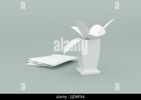 Bookshelf isolated on grey background, 3D rendering Stock Photo - Alamy