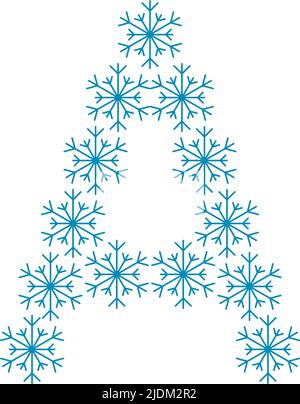 Letter Q from snowflakes. Festive font or decoration for New Year and ...