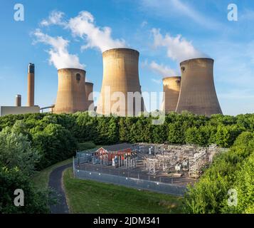 Aerial view of a gas-fired power station at Colongra, NSW, Australia ...