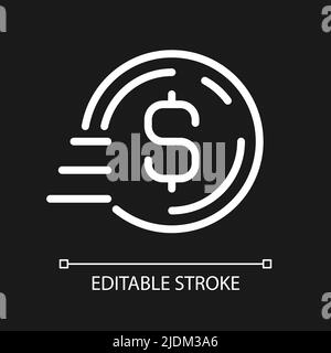 Coin in motion pixel perfect linear icon Stock Vector Image & Art - Alamy