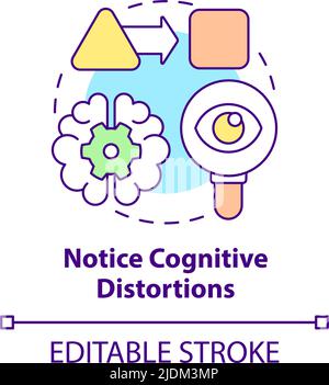 cognitive distortions line icon, outline symbol, vector illustration ...