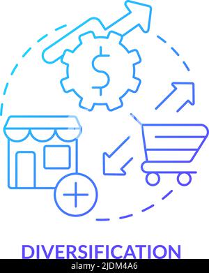 Diversification blue gradient concept icon Stock Vector Image & Art - Alamy