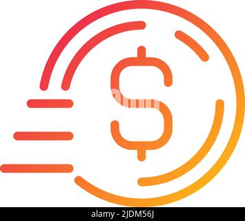 Coin in motion pixel perfect linear icon Stock Vector Image & Art - Alamy