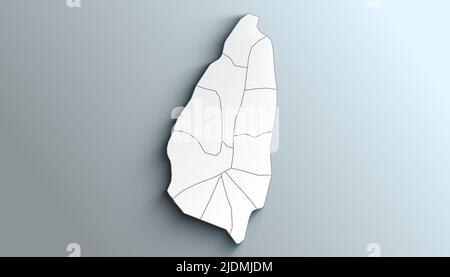 Map of Saint Lucia with shadow Stock Photo - Alamy