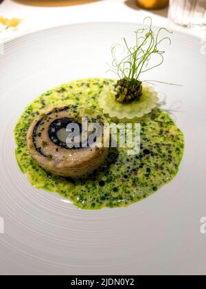 Michelin star restaurant fish course from the taster menu Stock Photo ...