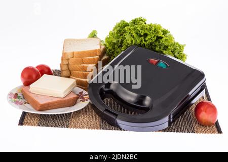 domestic sandwich maker isolated on the white Stock Photo - Alamy