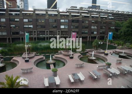 LONDON - AUG 12: Outside view of Barbican Center, the largest ...