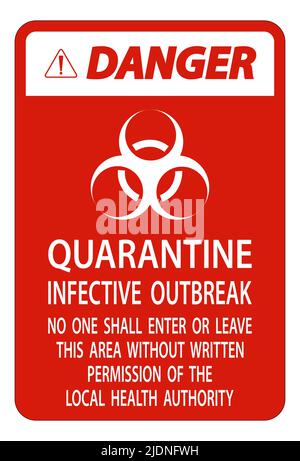 Danger Quarantine Infective Outbreak Sign Isolate on transparent ...