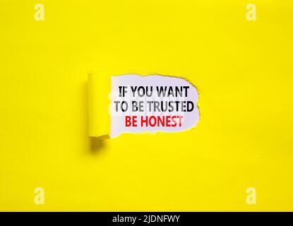 Be trusted and honest symbol. Concept words If you want to be trusted ...