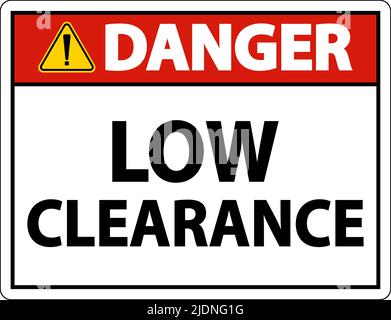 Low clearance traffic sign on white background illustration Stock ...