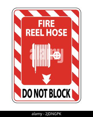 Fire Reel Hose Do Not Block Sign on white background,Vector ...