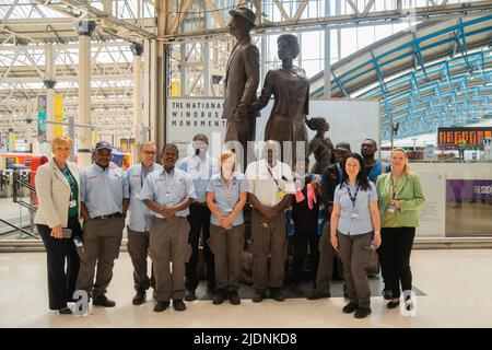 Basil Watson's The National Windrush Monument on the concourse at ...