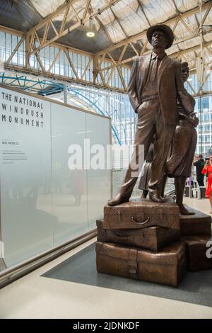 Basil Watson's The National Windrush Monument on the concourse at ...