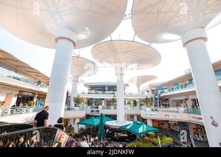 Turkey Antalya - the modern city - escalator bridge over the main ...