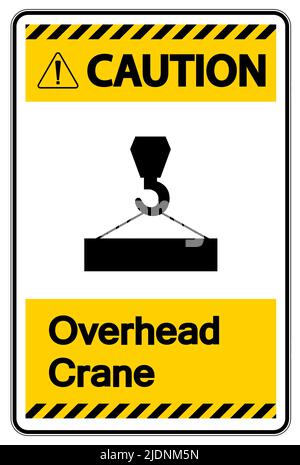 Caution Overhead Hoist Symbol Sign Isolate On White Background,Vector ...