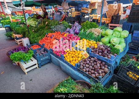 21 May 2022, Antalya, Turkey: Dried fruits and turkish delights at ...