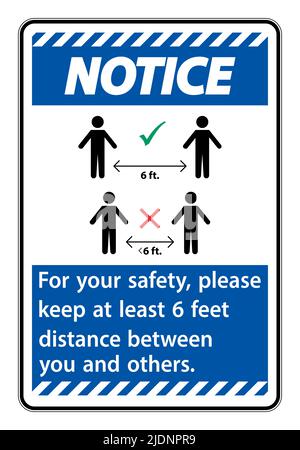Notice Keep 6 Feet Distance,For your safety,please keep at least 6 feet ...