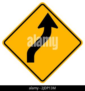Warning signs Double curve, first to left on white background Stock ...