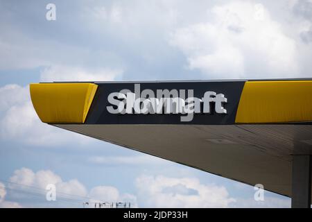 Sahy, Slovakia - June 7, 2022: Logo and sign of Slovnaft on gas station ...