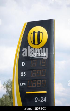 Sahy, Slovakia - June 7, 2022: Logo and sign of Slovnaft on gas station ...