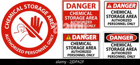 Danger Chemical Storage Area Authorized Personnel Only Symbol Sign Stock Vector Image & Art - Alamy