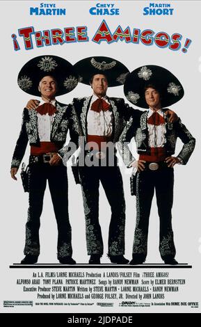 MARTIN SHORT, STEVE MARTIN, CHEVY CHASE, !THREE AMIGOS!, 1986 Stock ...