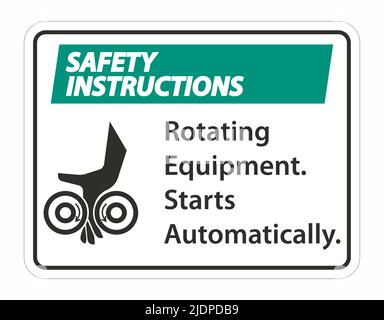Rotating Equipment.Starts Automatically Symbol Sign Isolate on White ...