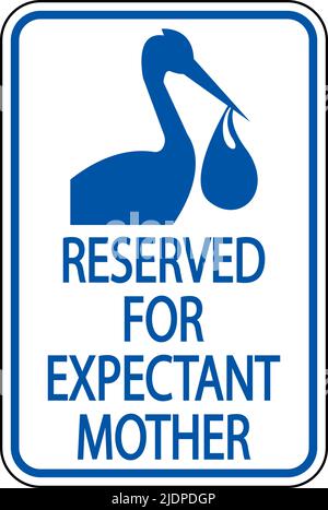 Expectant Mother Parking Sign On White Background Stock Vector Image ...