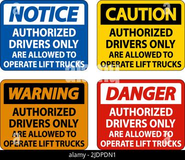 Authorized Drivers Only Sign On White Background Stock Vector Image ...