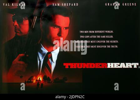 Val Kilmer Film Poster Film Thunderheart (USA 1992) Director: Michael ...