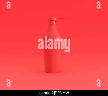 Red shampoo bottle, 3D rendering Stock Photo - Alamy