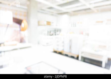 Blurred supermarket with furniture home mart background, Business ...
