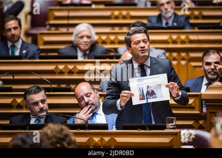 Andre Ventura, CHEGA leader, speaks during the general policy debate in ...
