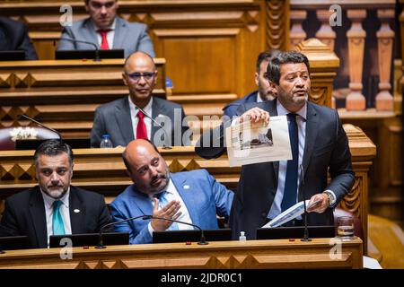 Andre Ventura, CHEGA leader, speaks during the general policy debate in ...