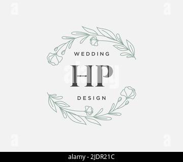 HP Initials letter Wedding monogram logos collection, hand drawn modern ...