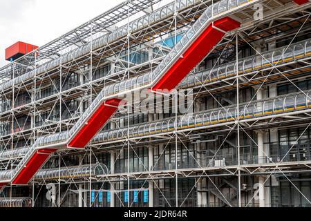 Paris, France- Inside George Pompidou Center, Modern Art Museum. Modern ...