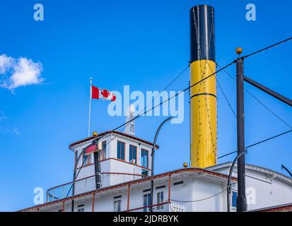 Ship funnel chimney to exhaust smoke from steam engine Stock Photo - Alamy
